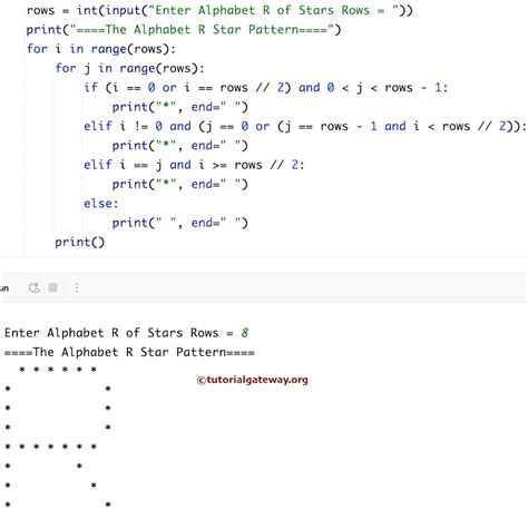 Python Program To Print R Star Pattern
