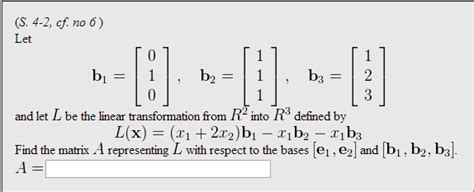 Solved And Let L Be The Linear Transformation From R2 Into
