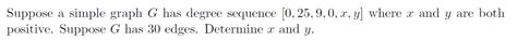 Solved Suppose A Simple Graph G Has Degree Sequence Chegg