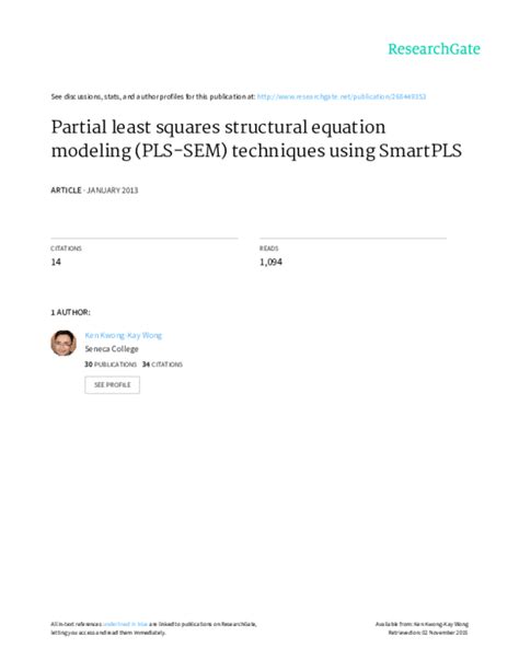 Pdf Partial Least Squares Structural Equation Modeling Pls Sem