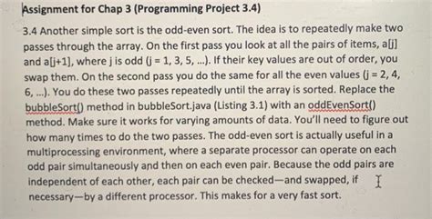 Solved Assignment For Chap Programming Project Chegg