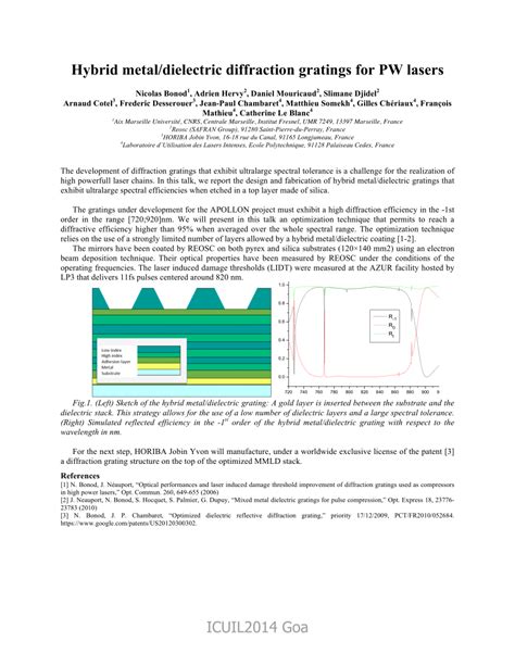 Pdf Hybrid Metaldielectric Diffraction Gratings For Pw Lasers