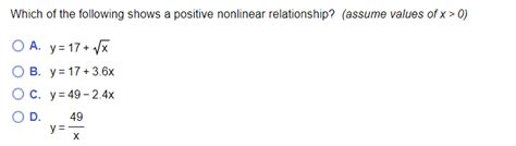 Solved Which Of The Following Shows A Positive Nonlinear