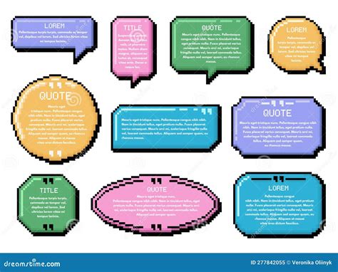 Pixel Art Speech Bubble Dialogue Boxes Retro 8 Bit Arcade Game Style Quotes And Ui Message