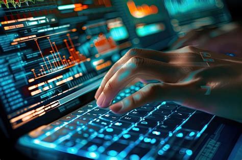 Premium Photo Closeup Of Hands Typing On A Keyboard Multiple Data