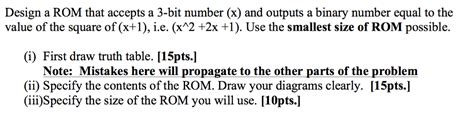 Solved Design A Rom That Accepts A 3 Bit Number X And