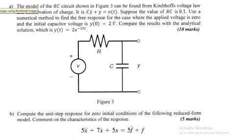 Solved A The Model Of The RC Circuit Shown In Figure Can Chegg