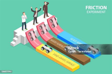 마찰 실험의 3d 등소 측정 플랫 벡터 개념 적 그림 경사로에 대한 스톡 벡터 아트 및 기타 이미지 경사로 기계 부분 등측투영법 Istock
