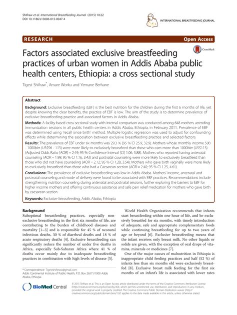 Pdf Factors Associated Exclusive Breastfeeding Practices Of Urban