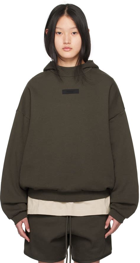 Fear Of God Essentials Gray Pullover Hoodie Fear Of God Essentials