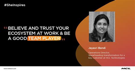 Hcltech On Linkedin Jayasri Currently Working As A Delivery Unit Head