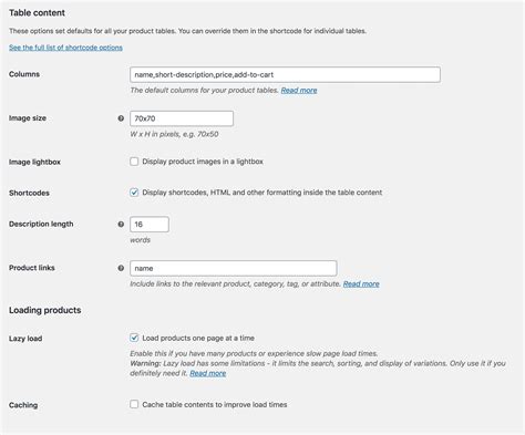 Wordpress Plugin Barn2 Product Table For Woocommerce