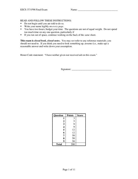 Questions For Answer Final Exam Multi Microprocessor Systems Eecs 373 Docsity