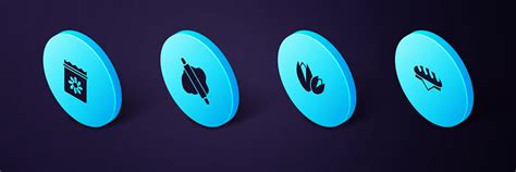 아이소메트릭 빵 덩어리 피스타치오 견과류 반죽에 롤링 핀을 설정하고 식물 아이콘의 씨앗으로 가득 찬 팩을 설정합니다 벡터 0명에 대한 스톡 벡터 아트 및 기타 이미지