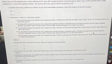 Solved Has A 10 0 Expected Return A Beta Coefficient Of