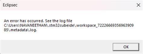 Solved Error Occurred While Regenerating The Project In S Stmicroelectronics Community
