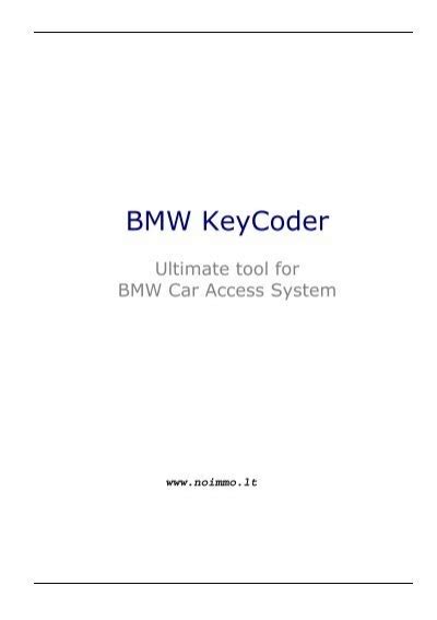 Bmw Keycoder User Manual