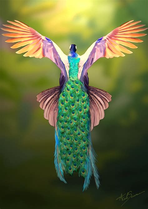 Digital Painting Flying Peacock By Babarbie On Deviantart