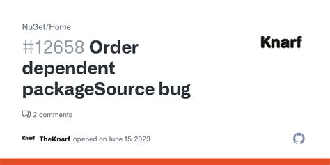 Order Dependent Packagesource Bug · Issue 12658 · Nugethome · Github