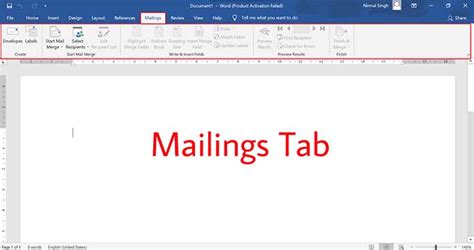 Ms Word Mailings Tab In Hindi
