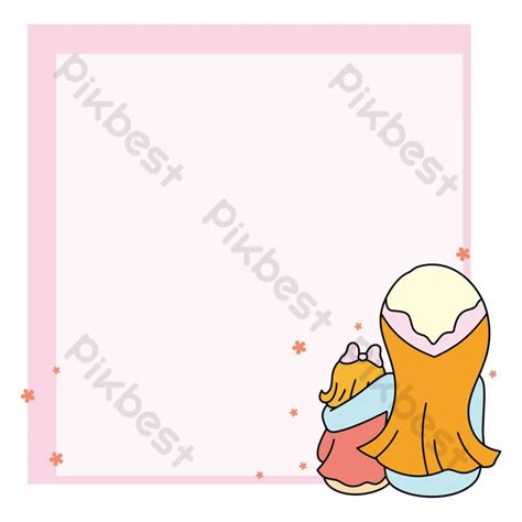 어머니의 날 따뜻한 엄마와 딸 테두리 일러스트 Png Ai 무료 다운로드 Pikbest