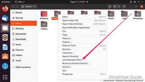 how to configure folder sharing on ubuntu gnome
