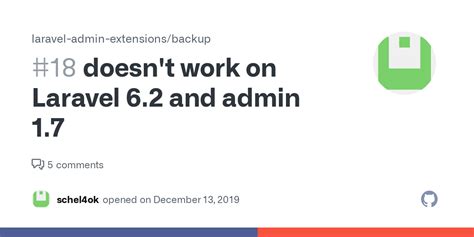 Doesnt Work On Laravel 62 And Admin 17 · Issue 18 · Laravel Admin Extensionsbackup · Github