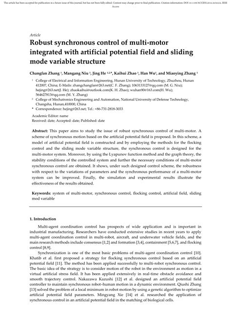 pdf robust synchronous control of multi motor integrated with