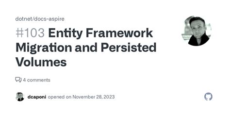 entity framework migration and persisted volumes · issue 103 · dotnet