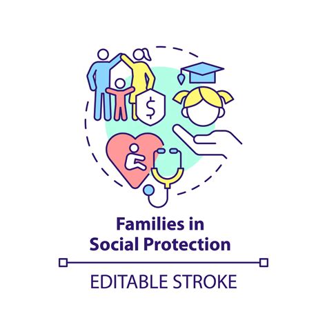 Families In Social Protection Concept Icon Social Protection Activity Abstract Idea Thin Line