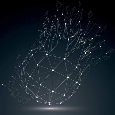 Premium Vector D Vector Wireframe Object Broken Into Different Particles Geometric Polygonal