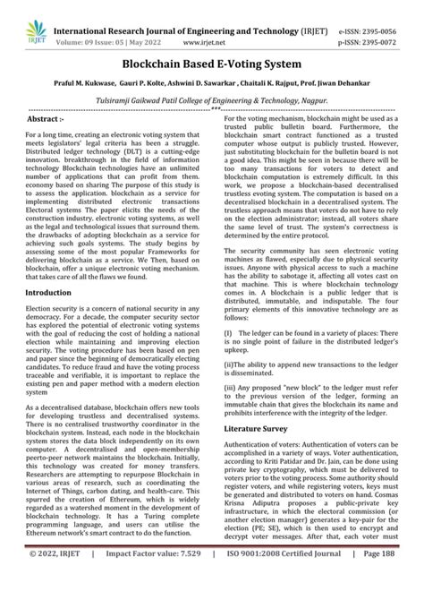 Blockchain Based E Voting System PDF