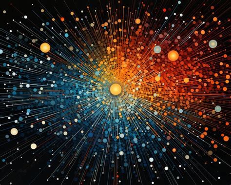 A Dense Cluster Of Tiny Multicolored Dots Forming A Complex Fractallike