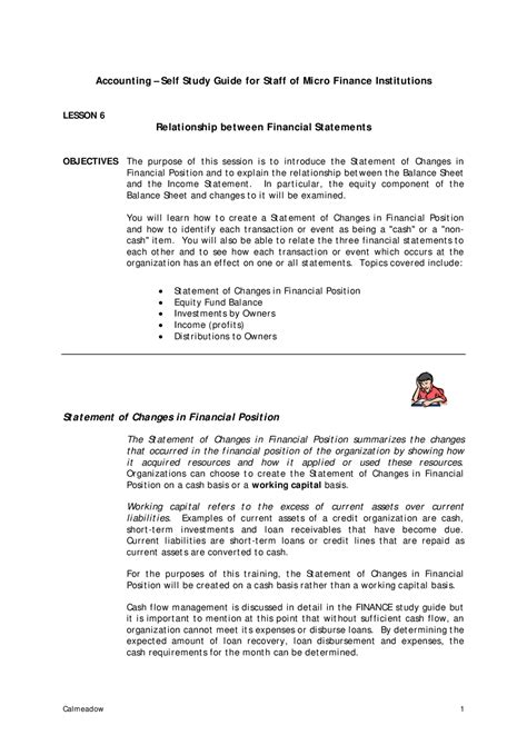 Financial Statement Relationships Docsity