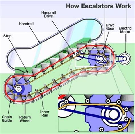 How escalators work چگونه پله های برقی کار می کنند escalators پل Mechanical