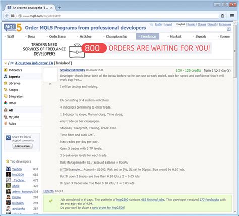 Do Traders Need Services From Developers Mql5 Articles