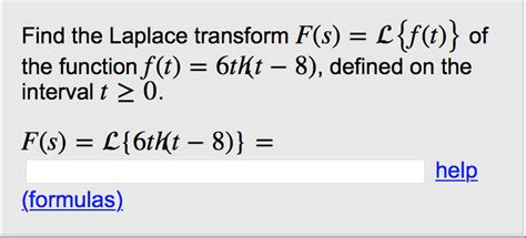 Solved Find The Laplace Transform F S L F T Of The Chegg Com
