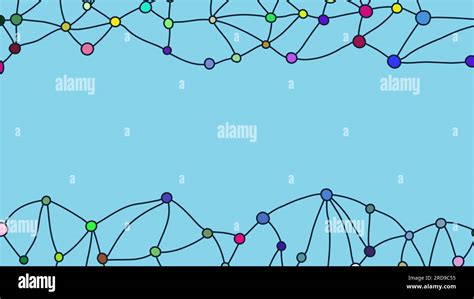 Colorful Science Background Hand Drawn Plexus Mesh Geometric Background Copy Space Dots