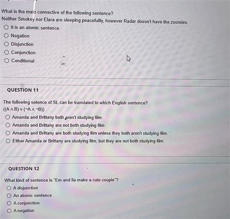 Solved What Is The Main Connective Of The Following Solved What Is The Main Connective Of The Following