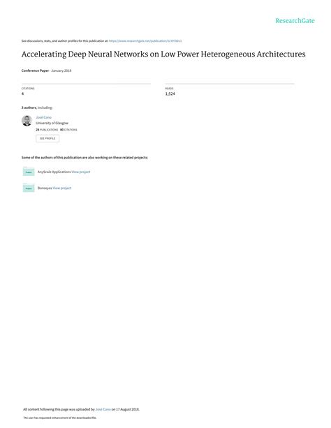 Im2colaccelerating Deep Neural Networks On Low Power Heterogeneous Architectures Pdf