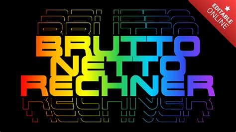 Brutto Netto Rechner Stacked Text Effect Generator