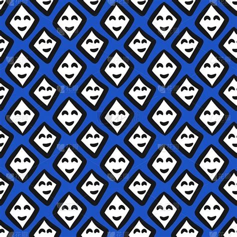 无缝图案的可爱的脸卡通背景