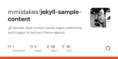 Github Mmistakesjekyll Sample Content Sample Jekyll Content Posts Pages Collections And