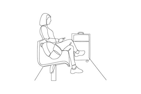 Premium Vector One Continuous Line Drawing Of Passenger Activities