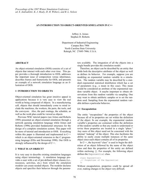 an introduction to object oriented simulation in c docslib
