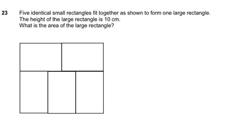 Solved 23 Five Identical Small Rectangles Fit Together As Shown To Form One Large Rectangle