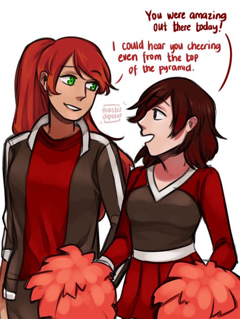Milk And Cereal Sports Star Pyrrha And Head Cheerleader Ruby [masterdipster Rwby