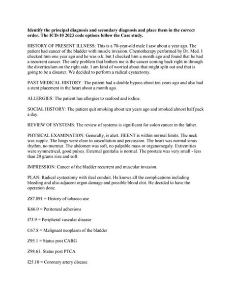 Identify The Principal Diagnosis And Secondary Diagnosis And Place The Docx