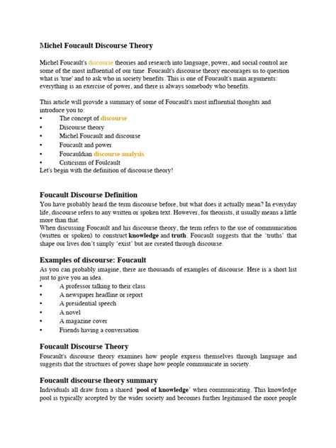 1 Michel Foucault Discourse Theory Pdf