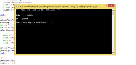 employee record system using c with source code sourcecodester